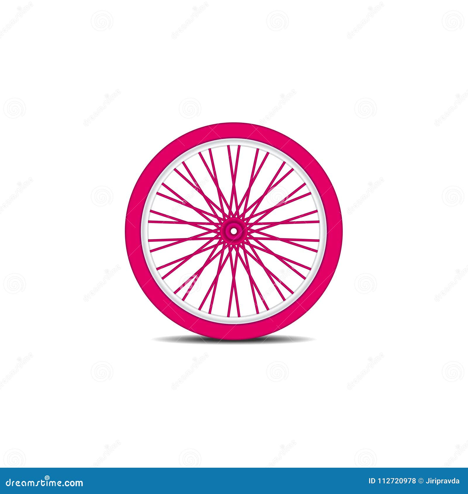 Bicycle Wheel in Pink Design with Shadow Stock Vector - Illustration of ...