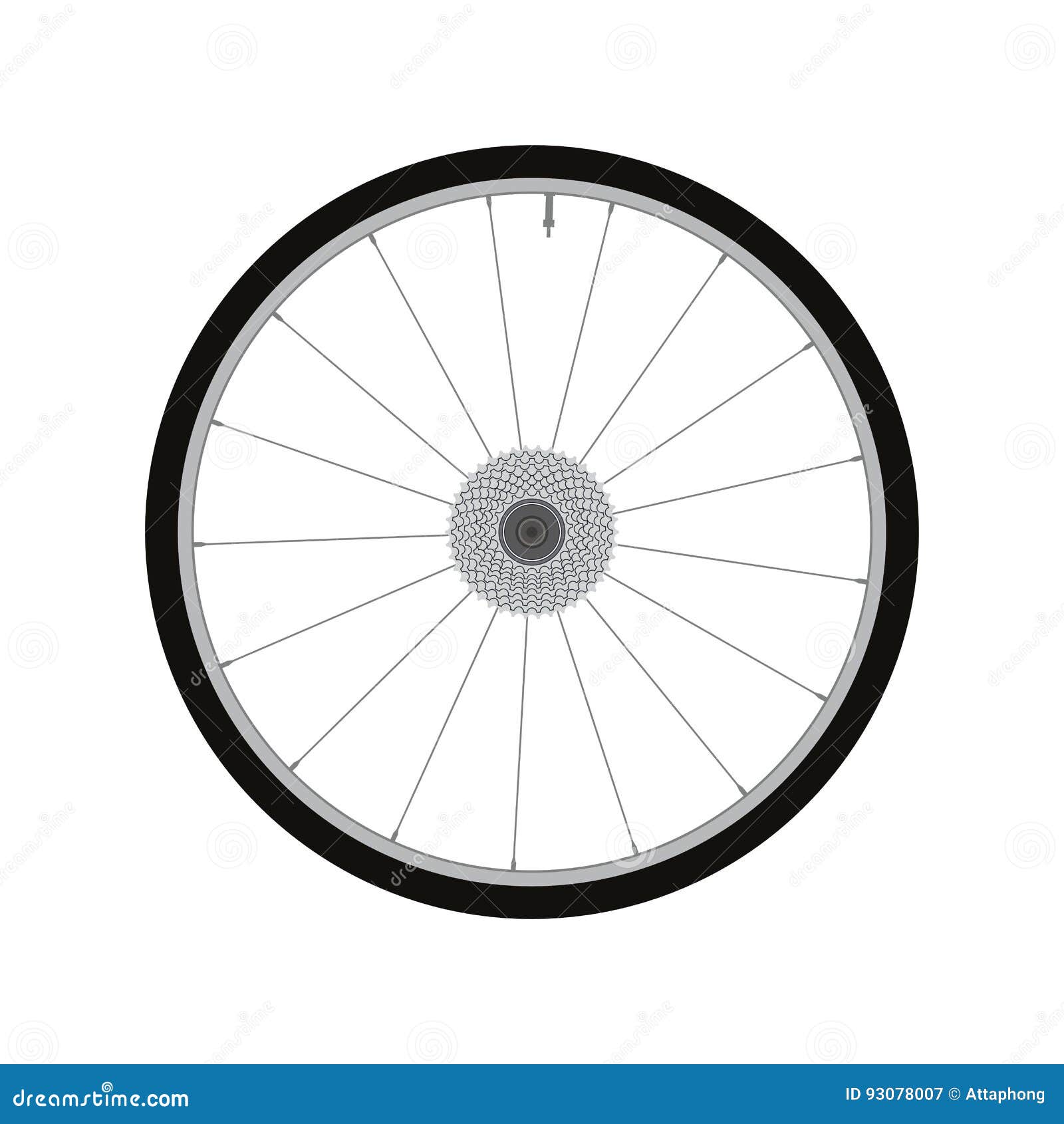 Bicycle Wheel Rear Wheel with Gear Vector Stock Vector - Illustration ...