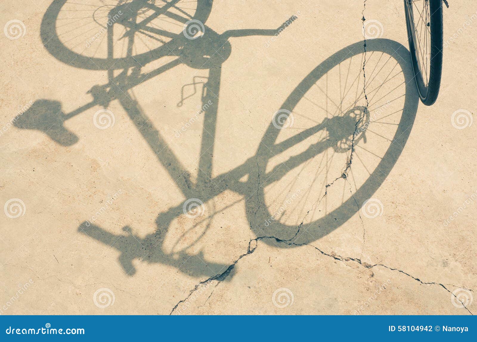 Bicycle wheel and shadow stock photo. Image of black - 58104942