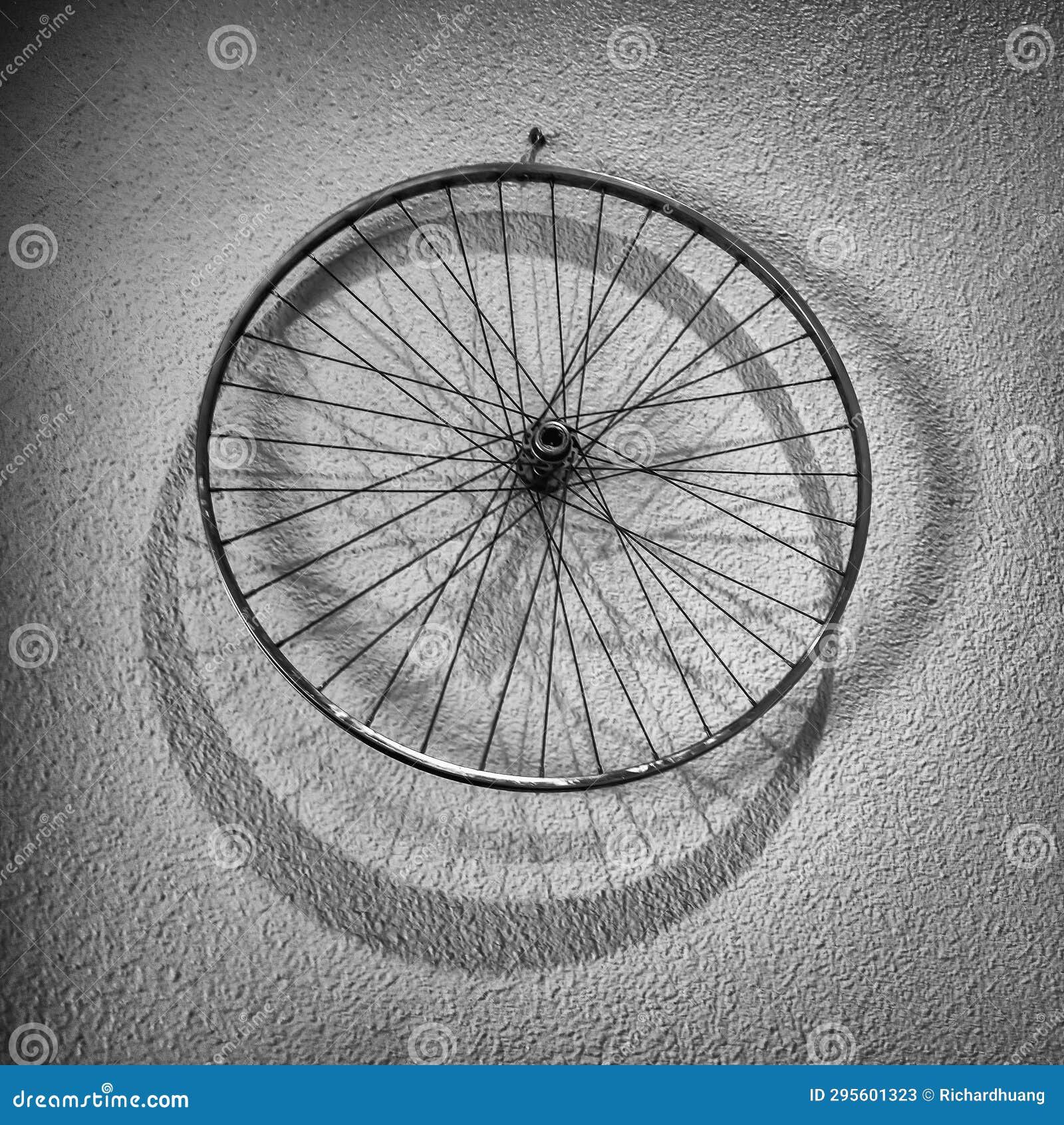 Bicycle Wheel with Shadow on the Wall Stock Image - Image of shape ...