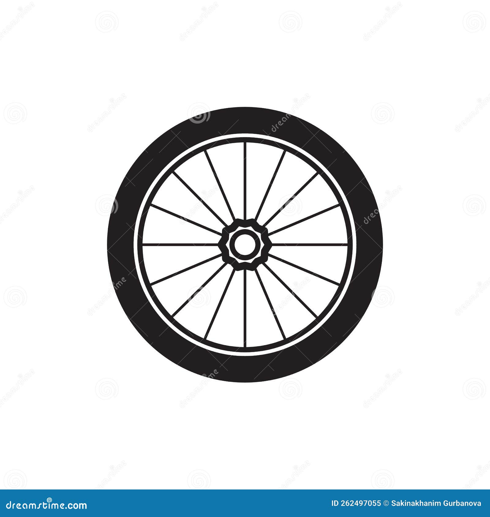 Bicycle Wheel Symbol Illustration Stock Vector - Illustration of metal ...