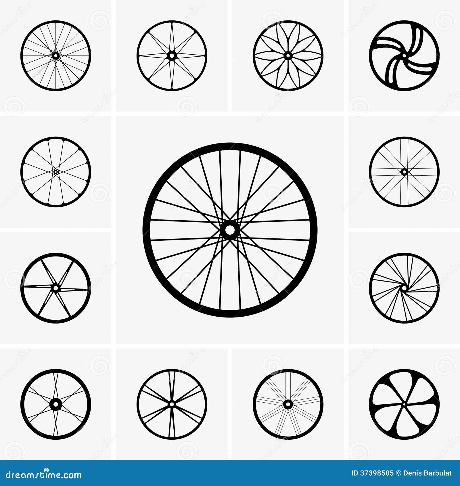 Bicycle wheels stock vector. Illustration of collection - 37398505