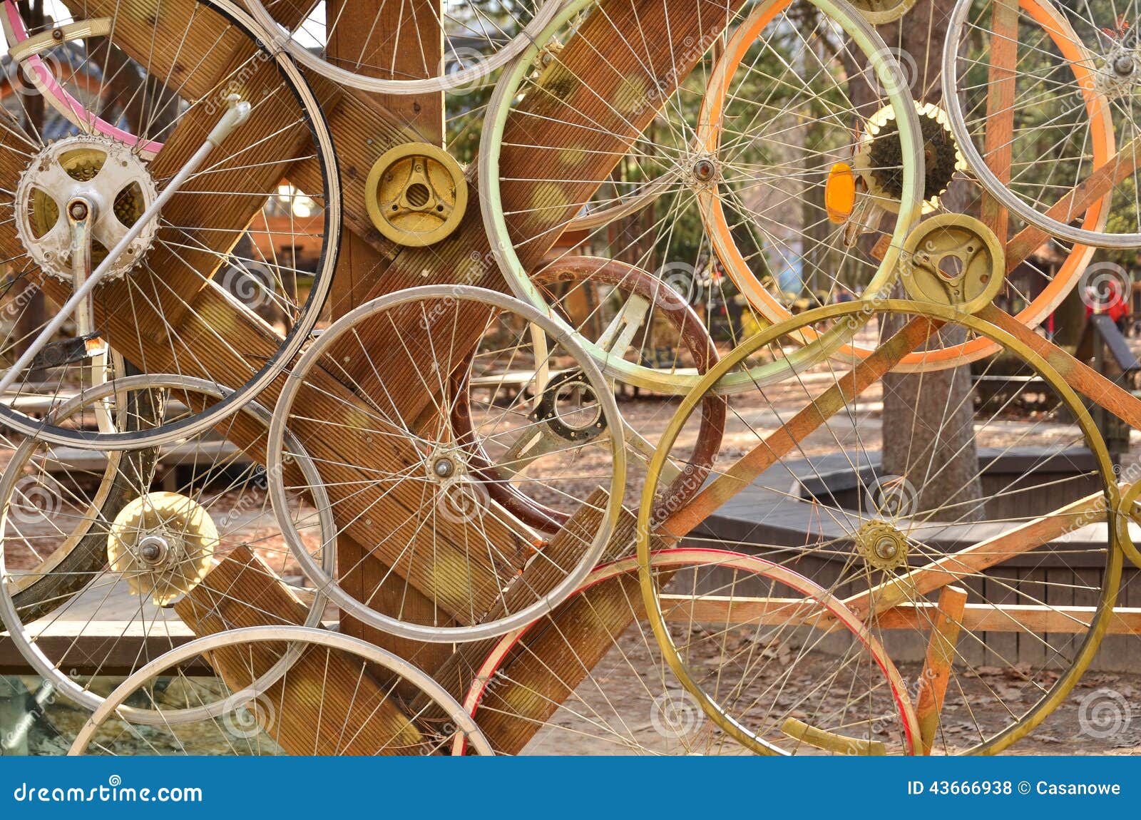 Bicycle Wheels Pattern Decorate To Background Stock Photo - Image of ...