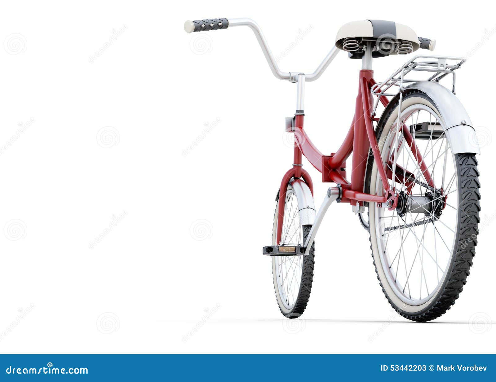 Bicycle on a White Back Angle View Stock Illustration - Illustration of ...