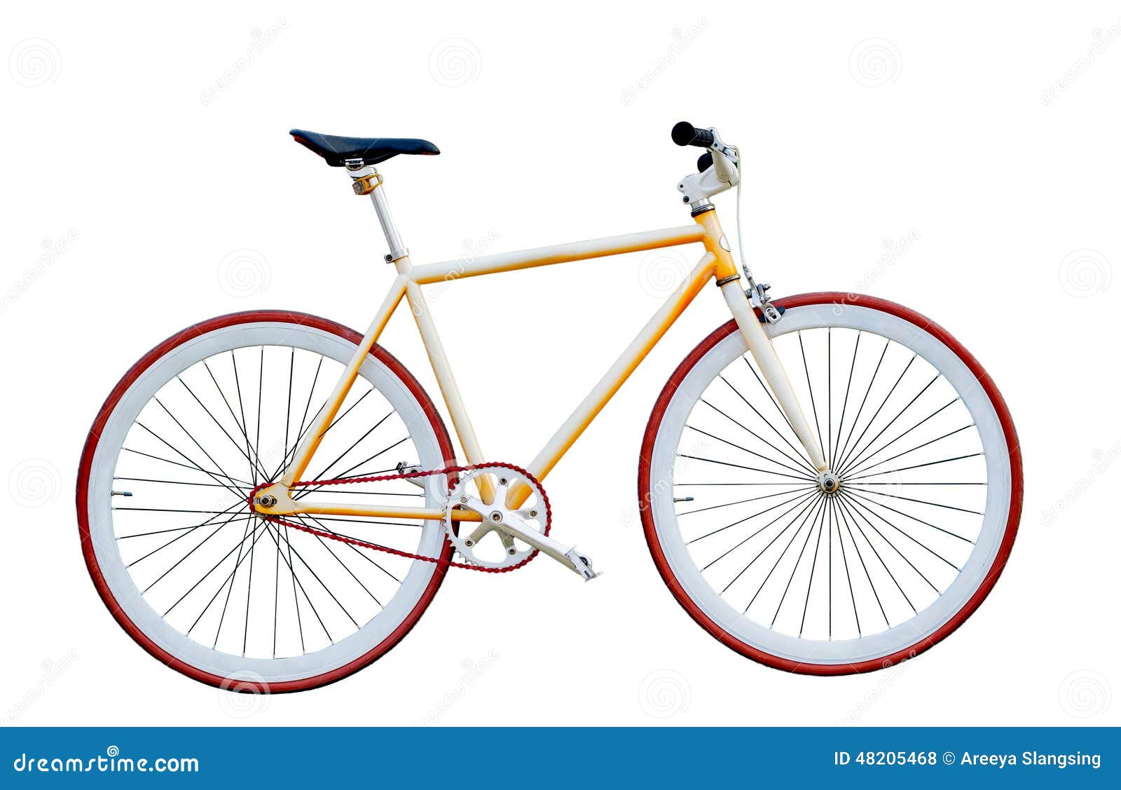 Bicycle on White Background Stock Photo - Image of cycling, action ...