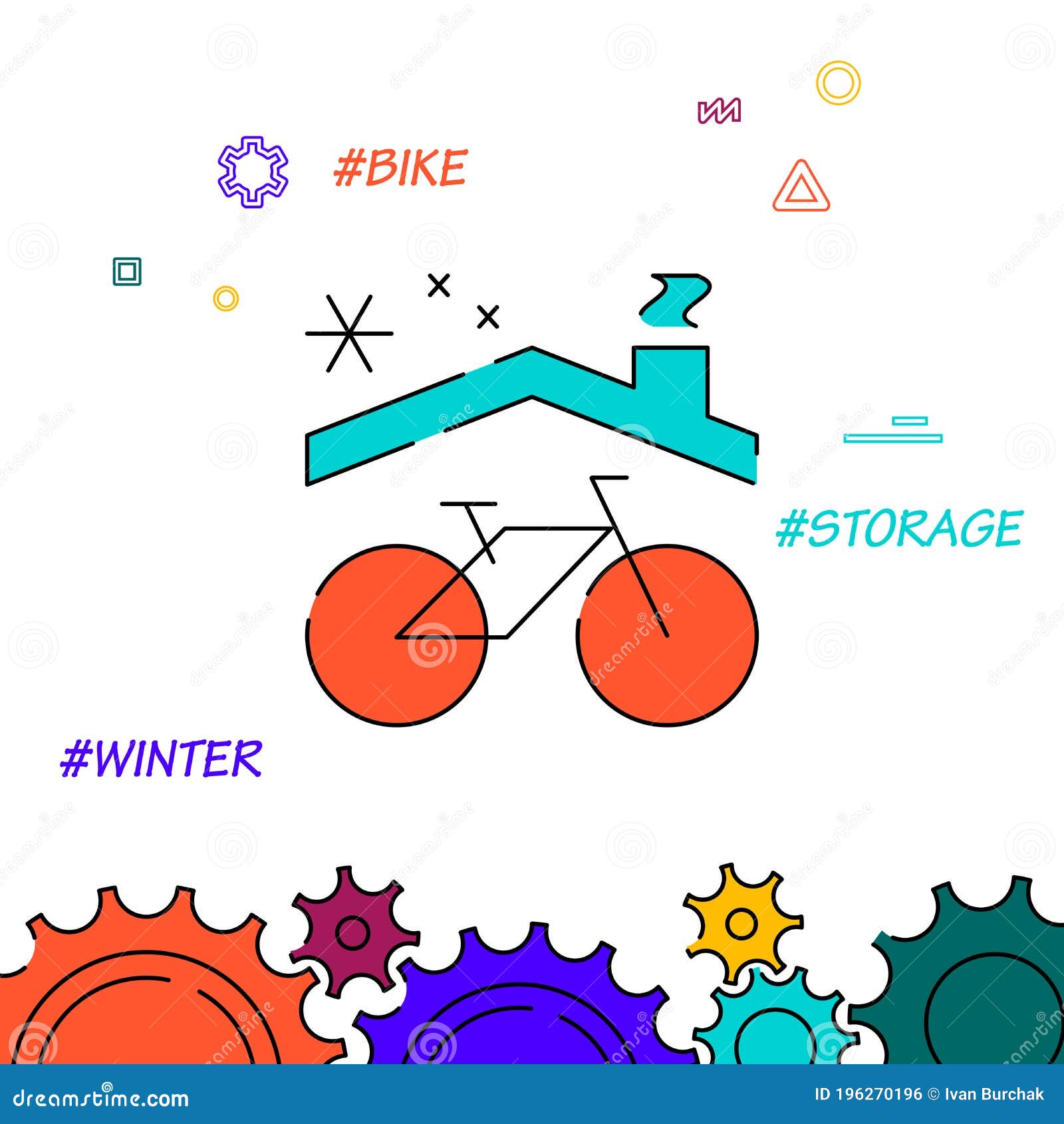 Bicycle Winter Storage Filled Line Icon, Simple Illustration Stock ...