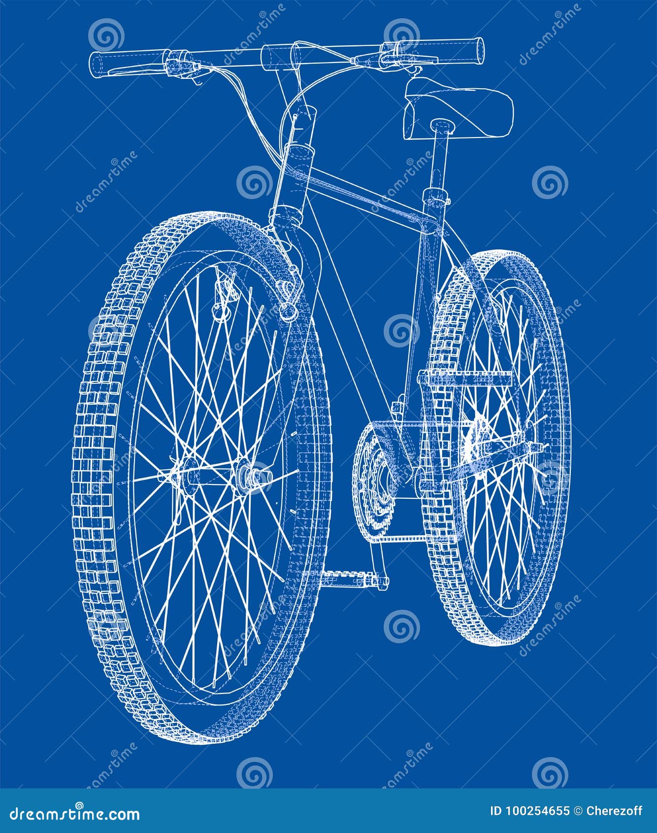 Bicycle. Wire-frame Style. Vector Stock Vector - Illustration of ...