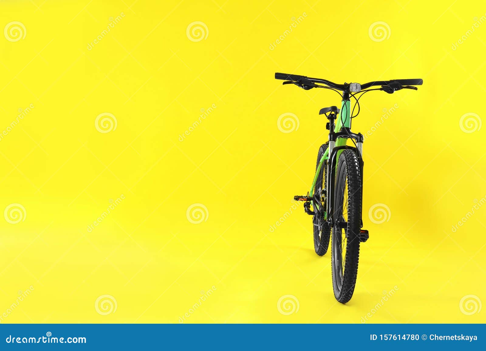 Bicycle on Yellow Background. Space for Text Stock Photo - Image of ...