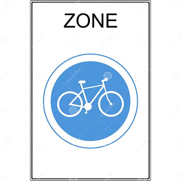 Bicycle Zone. Road Sign. Vector Image. Stock Vector - Illustration of ...