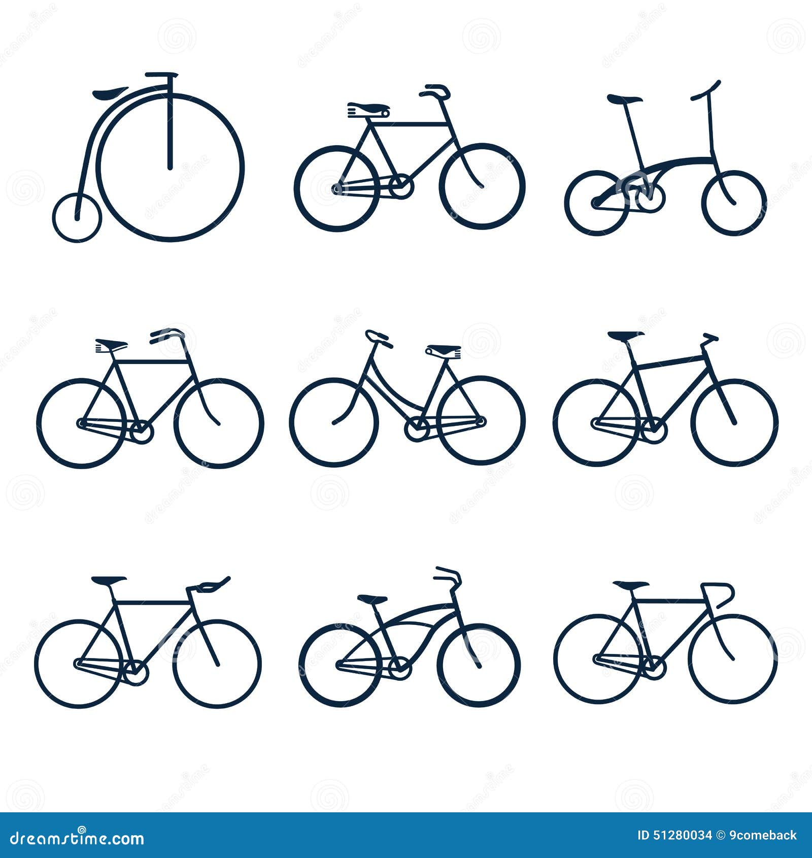 Bicycles icons stock vector. Illustration of icon, healthy - 51280034