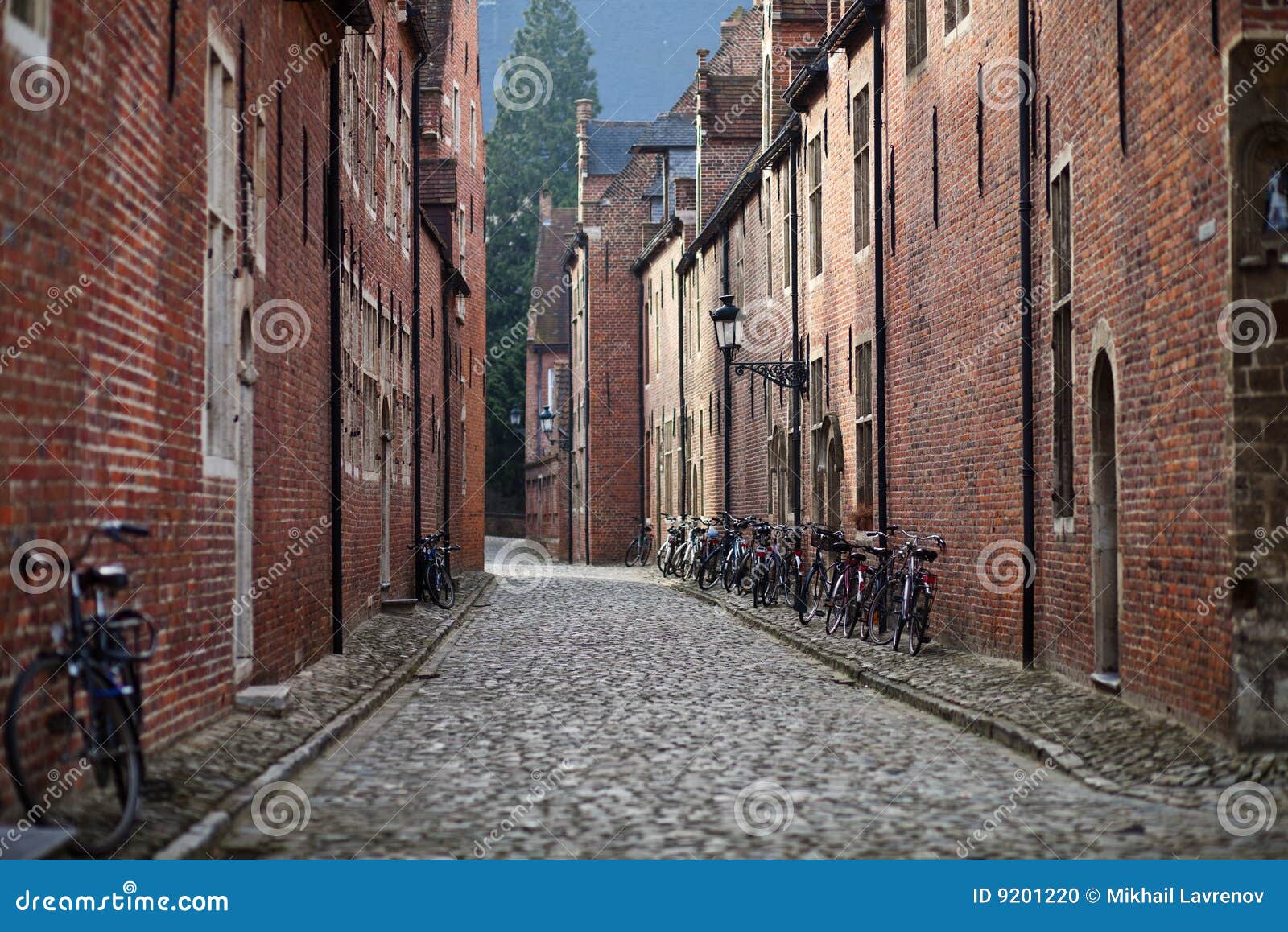 Bicycles on Medieval Street Stock Photo - Image of deserted, street ...