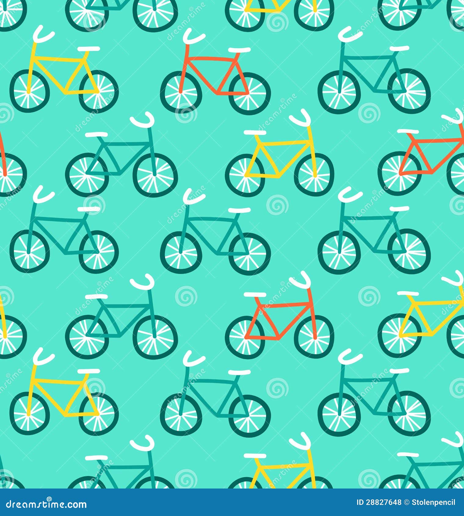 Bicycles pattern stock vector. Illustration of vector - 28827648