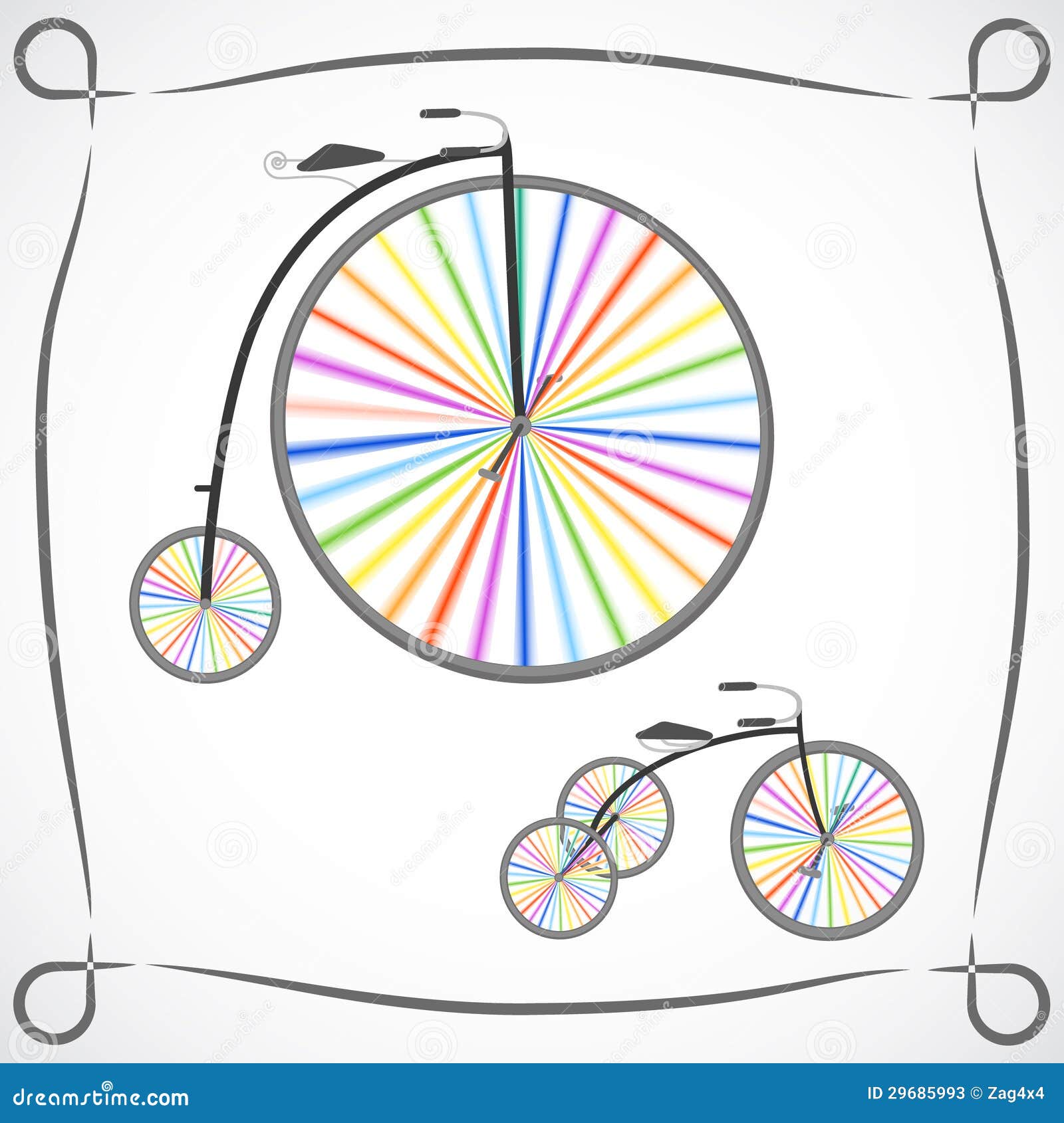 Bicycles with Rainbow Wheels Stock Illustration - Illustration of ...