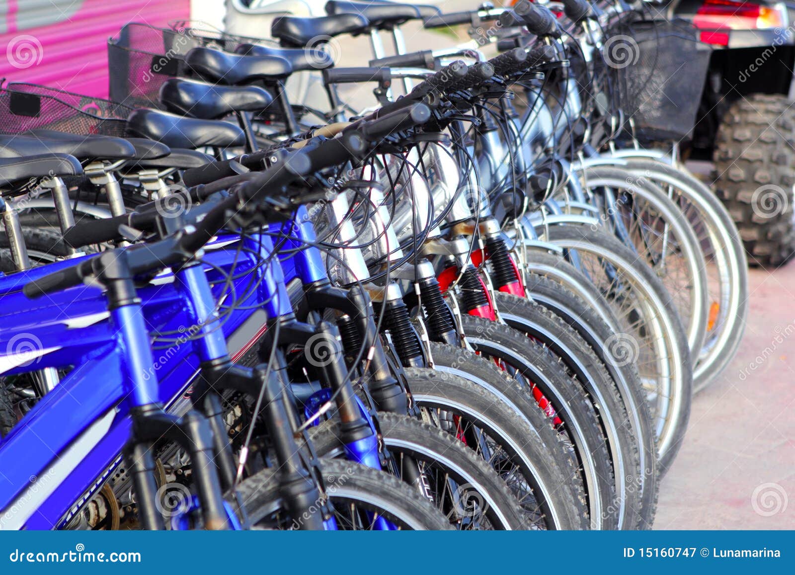 Bicycles in a Row Many in a Cycle Rent Store Stock Image - Image of ...