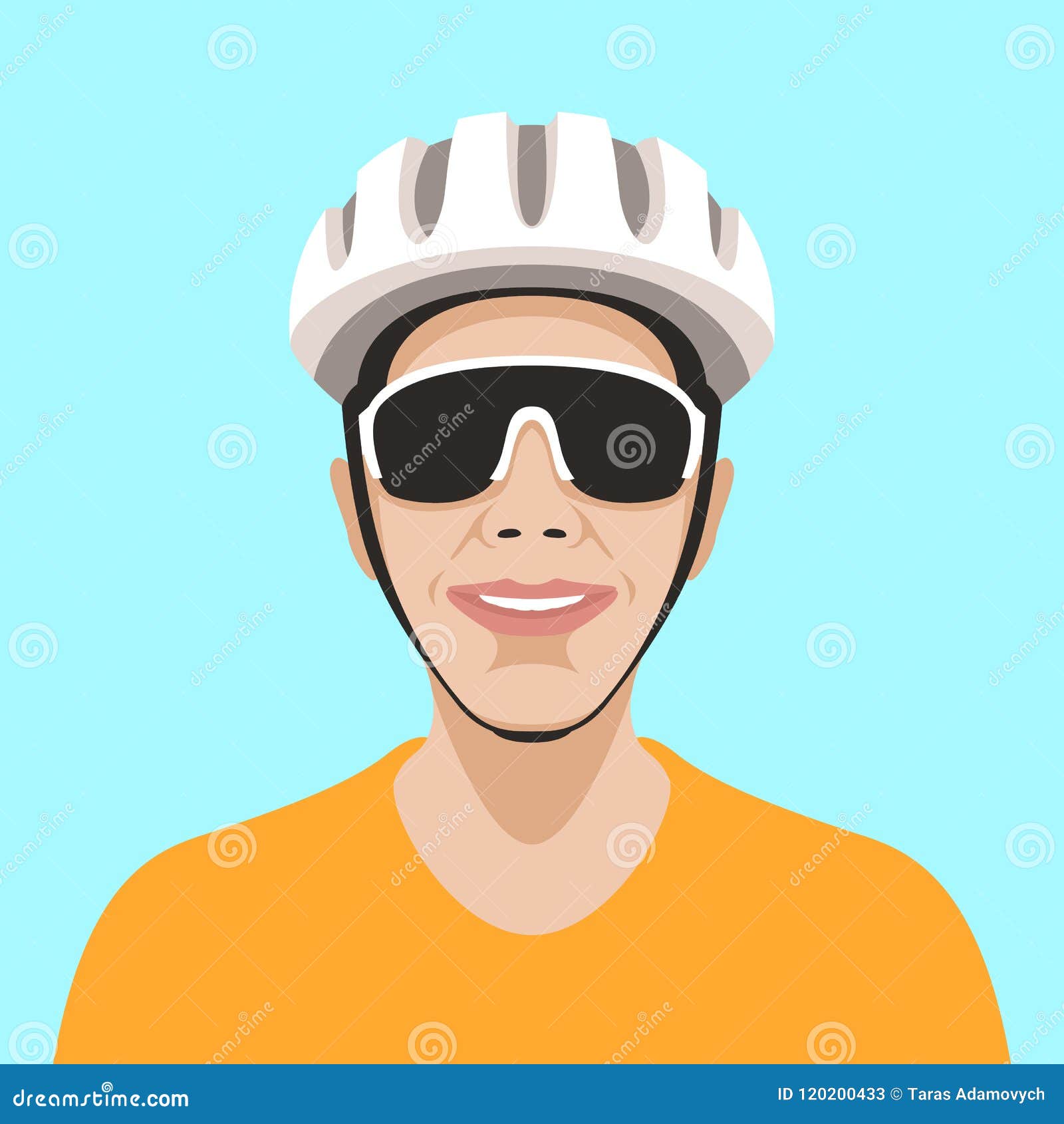Bicyclist in Helmet Vector Illustration Flat Style Front Stock Vector ... Bicyclist in Helmet Vector Illustration Flat Style Front Stock Vector ...