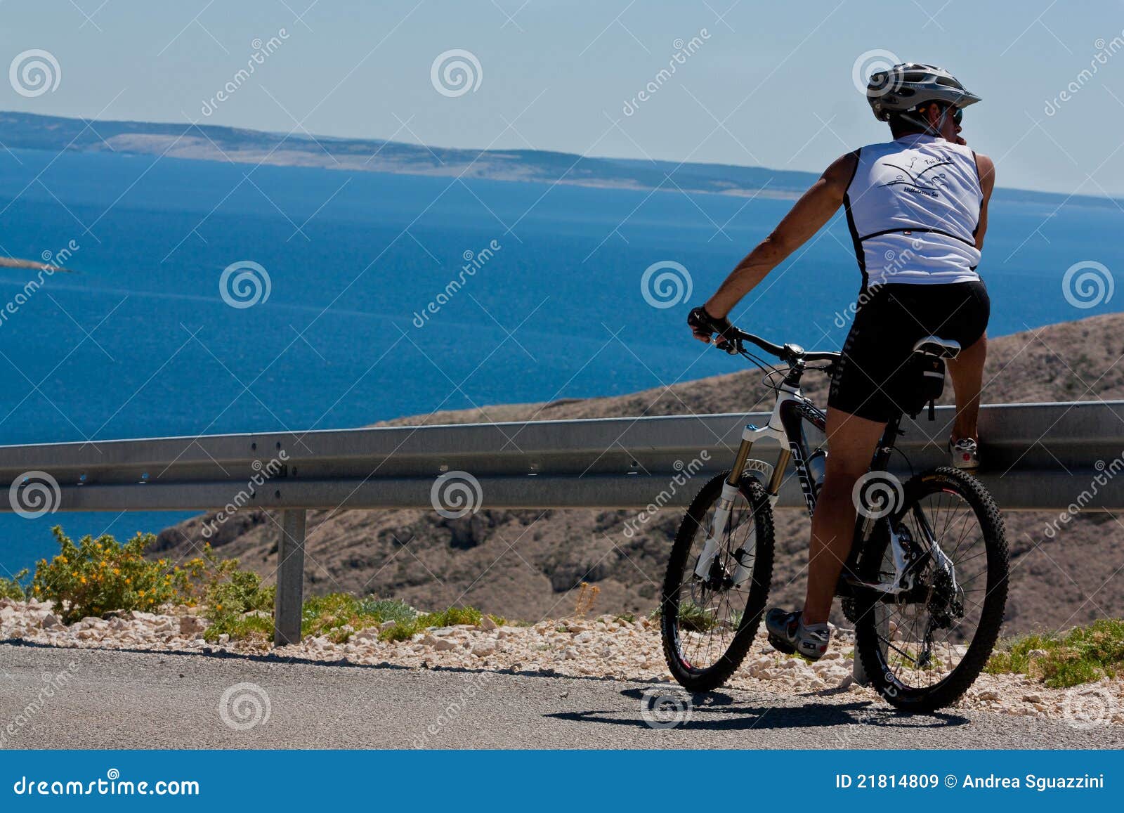 Bicyclist Observes the View, Sport Editorial Stock Image - Image of ...