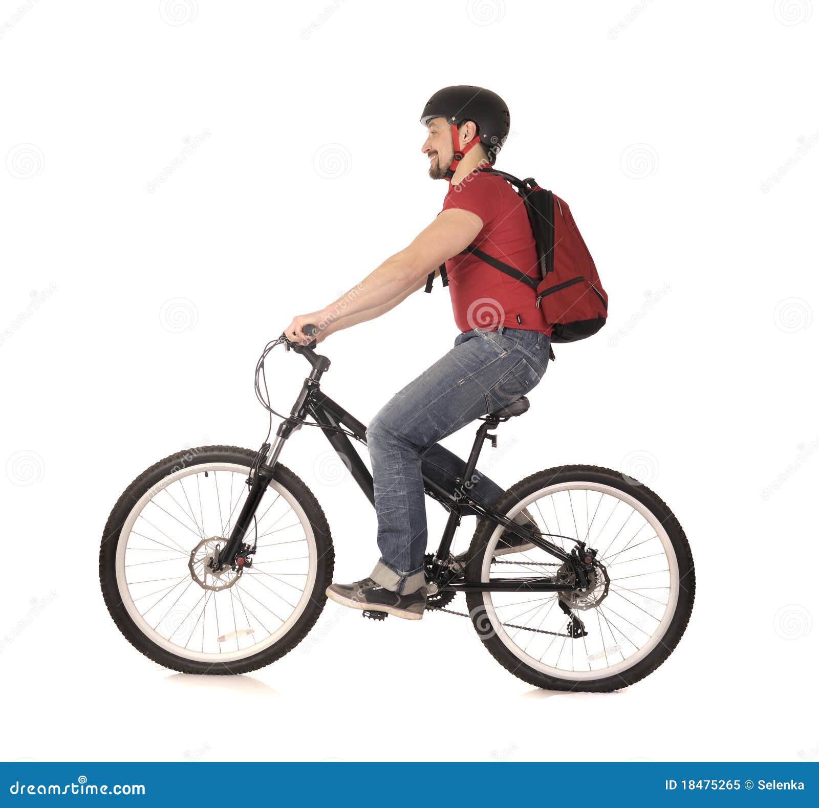 Bicyclist on white. stock image. Image of detached, cyclist - 18475265