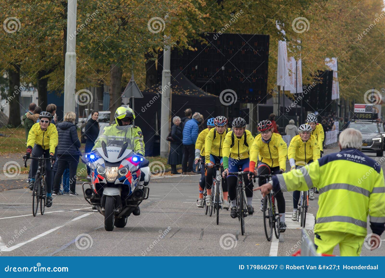 Bicyclists Scouting the Route for the Marathon of Amsterdam the ...