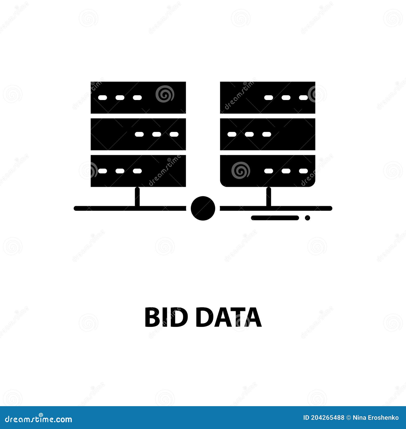 Bid Data Icon, Black Vector Sign with Editable Strokes, Concept ...