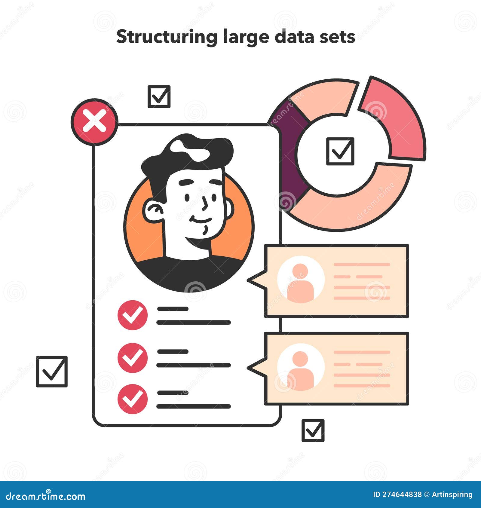 Bid Data Structuring. Data Science and Optimization for Machine Stock Vector - Illustration of ...
