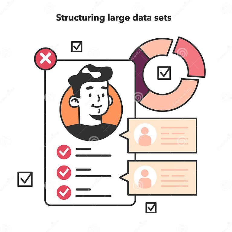 Bid Data Structuring. Data Science and Optimization for Machine Stock Vector - Illustration of ...
