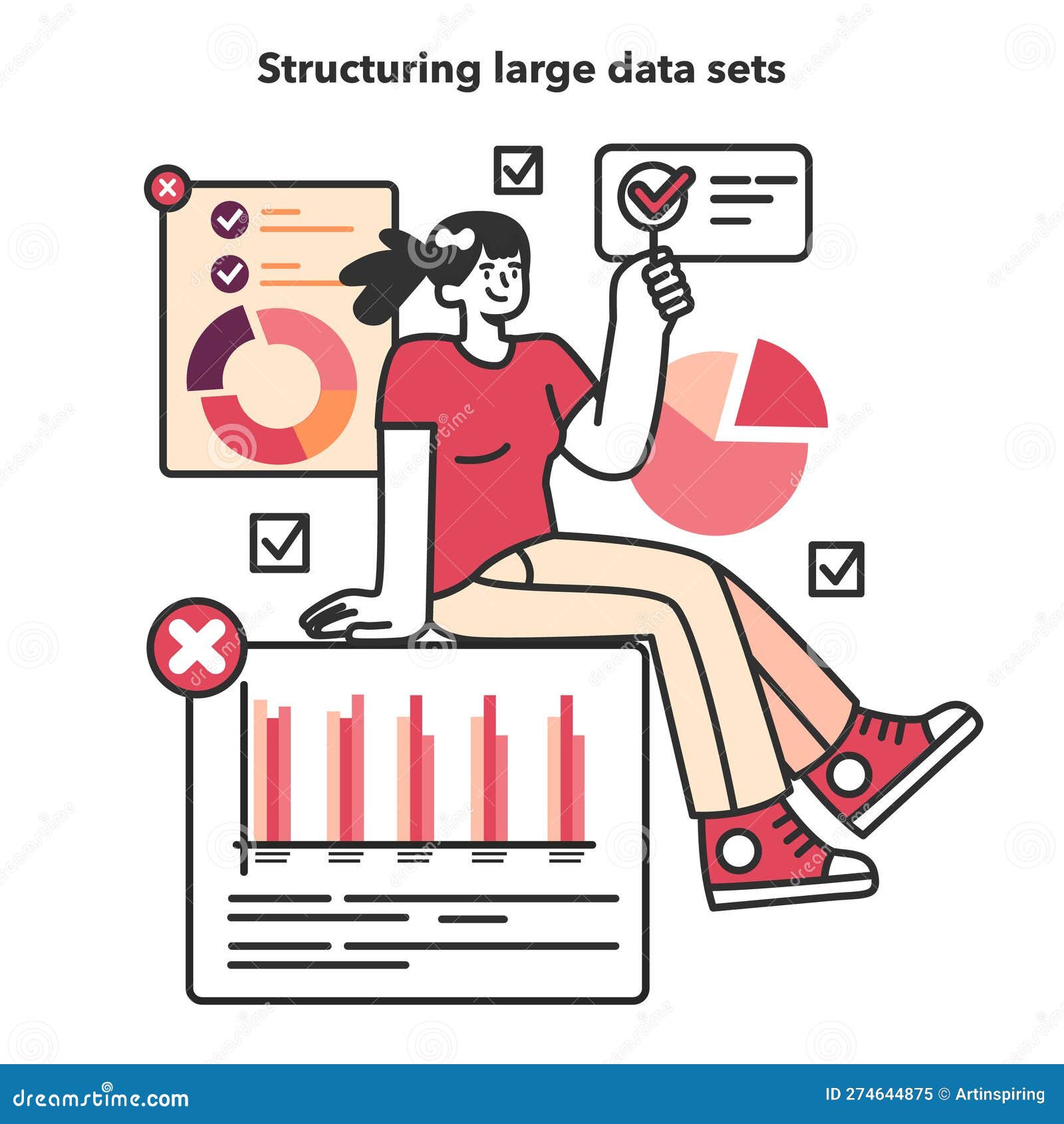 Bid Data Structuring. Data Science and Optimization for Machine Stock Vector - Illustration of ...