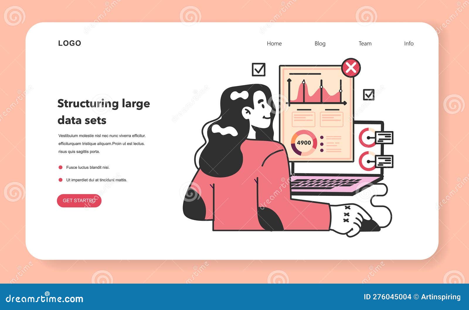 Bid Data Structuring Web Banner or Landing Page. Data Optimization Stock Vector - Illustration ...