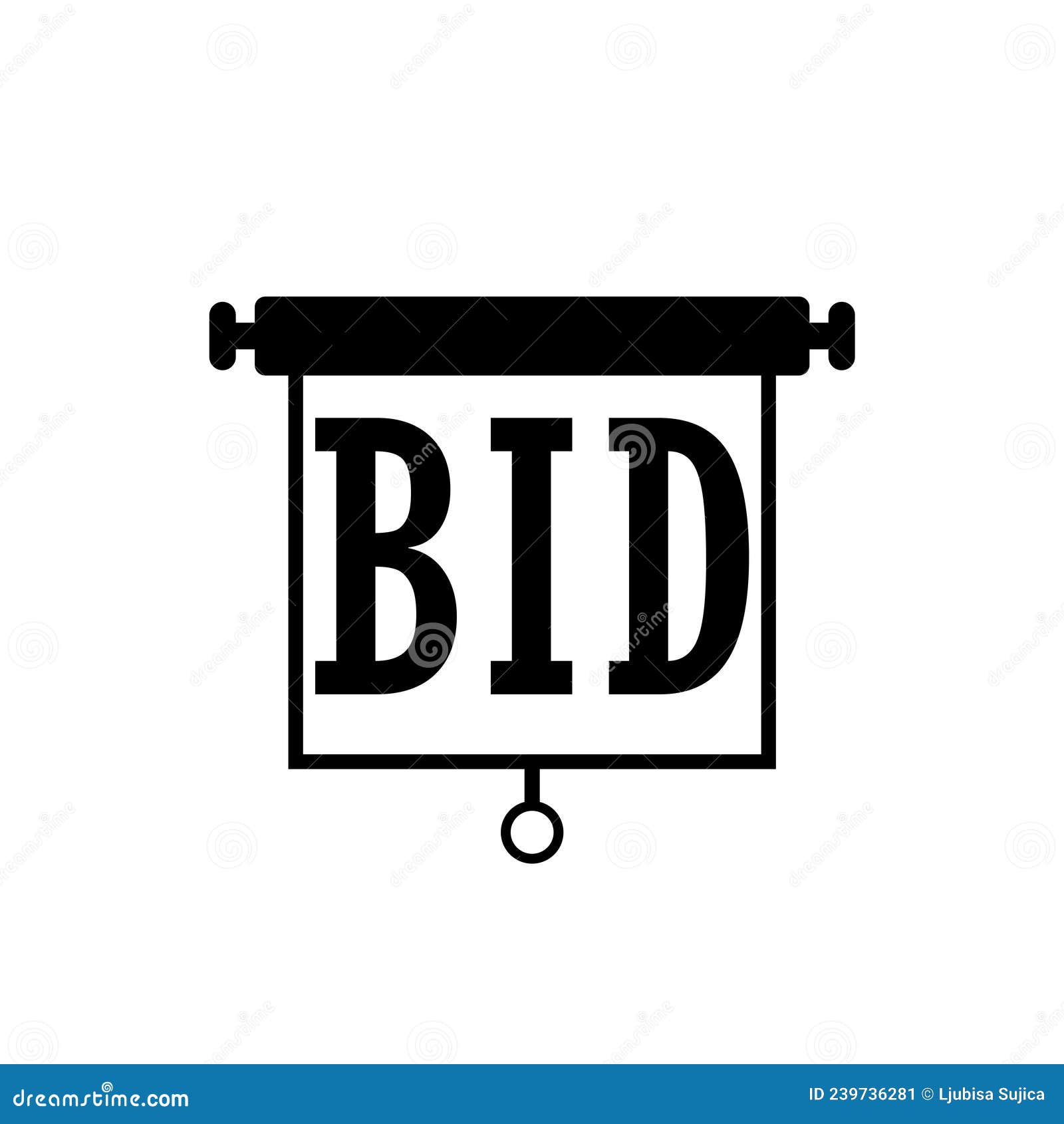 Bid Icon Isolated on White Background Stock Illustration - Illustration ...