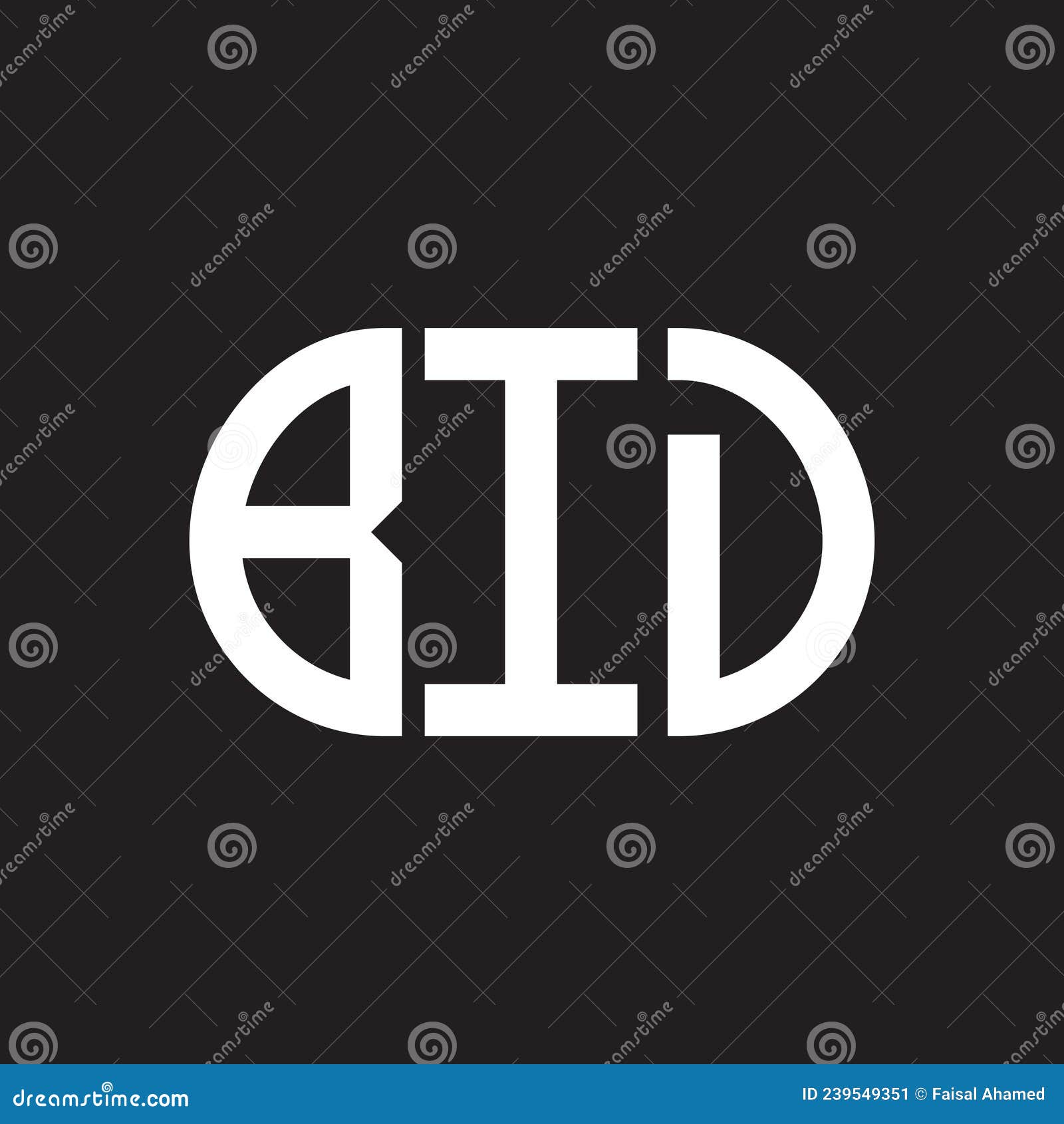 BID Letter Logo Design on Black Background. BID Stock Vector ...