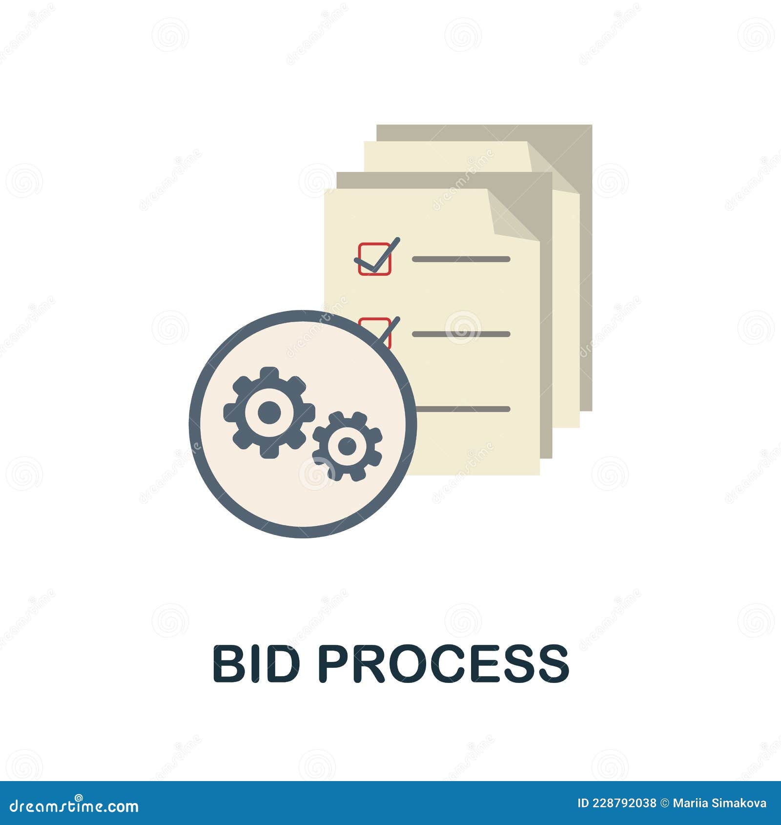 Bid Process Flat Icon. Simple Sign from Procurement Process Collection ...