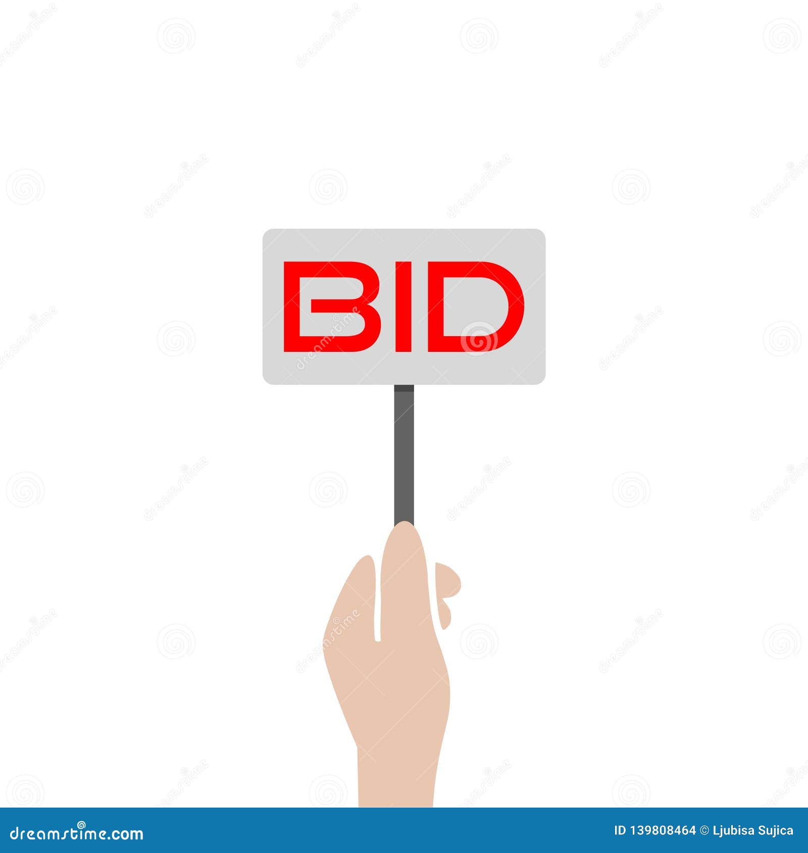 Bid sign or icon stock vector. Illustration of purchase - 139808464