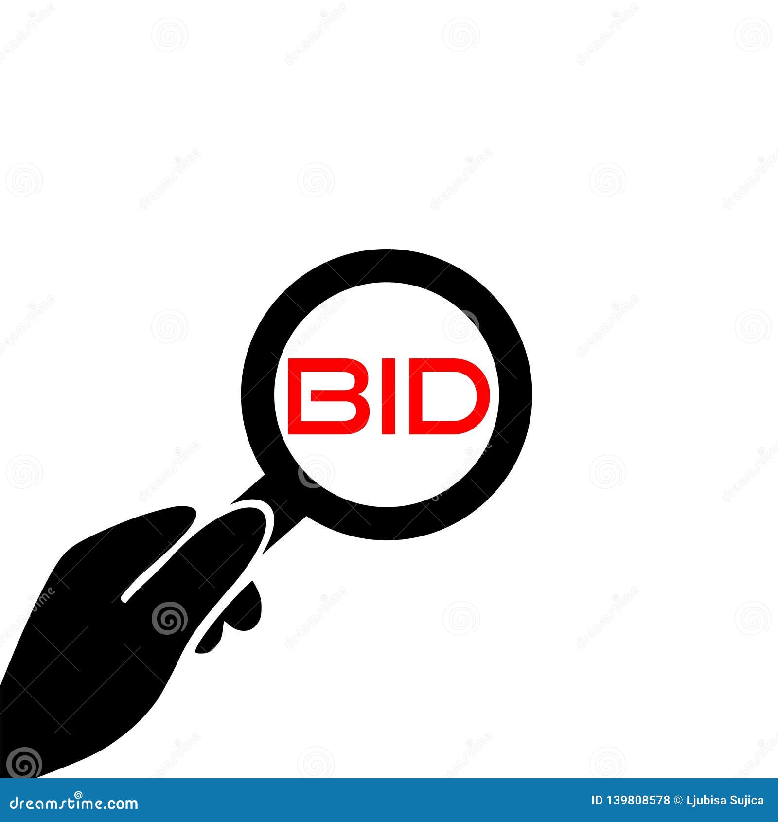 Bid sign or icon stock vector. Illustration of holding - 139808578