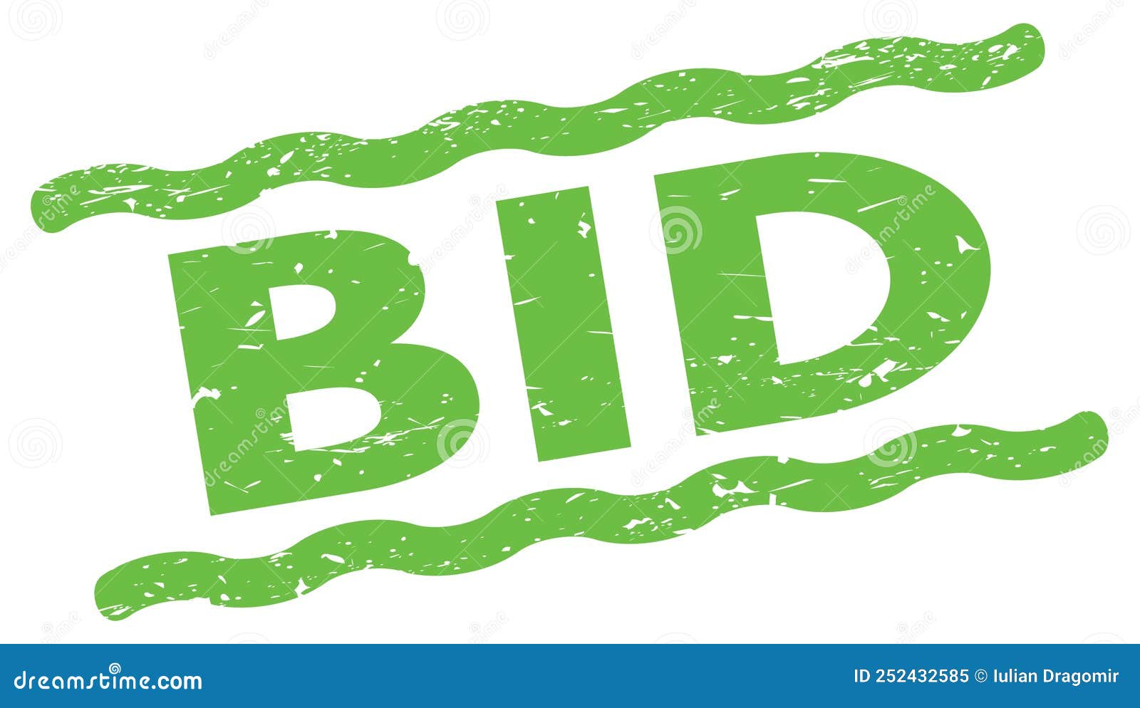 BID Text on Green Lines Stamp Sign Stock Illustration - Illustration of ...