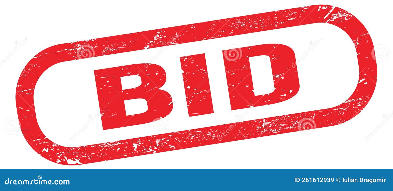 BID, Text on Red Rectangle Stamp Sign Stock Illustration - Illustration ...