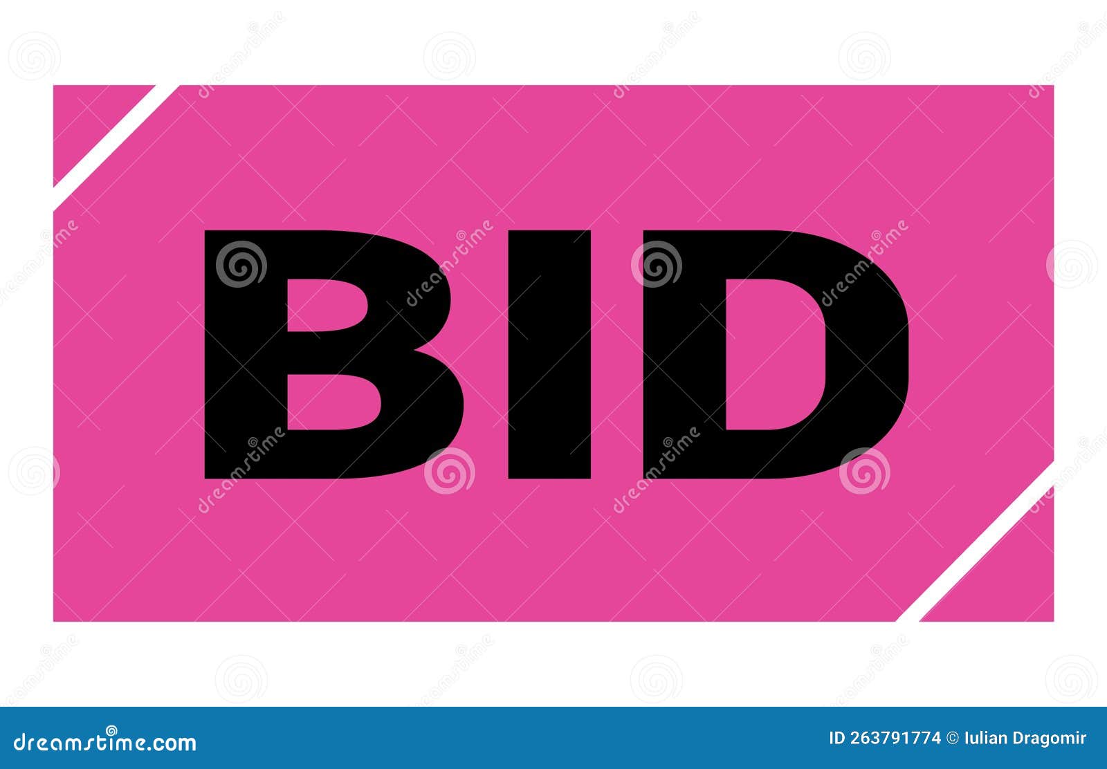 BID Text Written on Pink-black Stamp Sign Stock Illustration ...