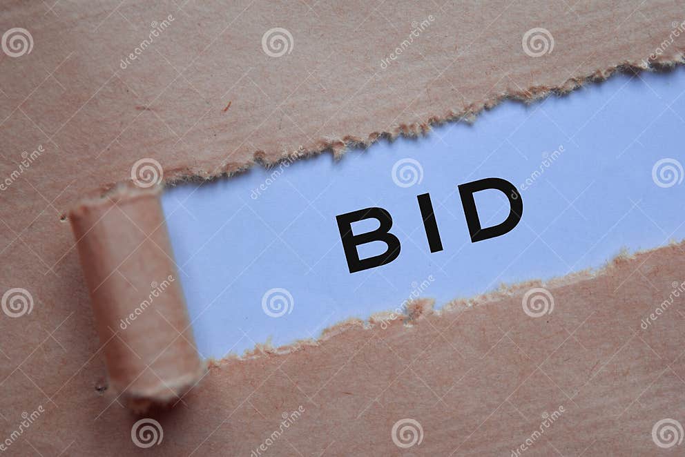 BID Text Written in Torn Paper Stock Image - Image of concept, offer ...