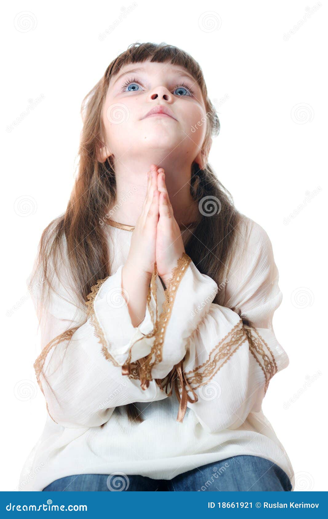 Biddend kind stock afbeelding. Image of kinderjaren, achtergrond - 18661921