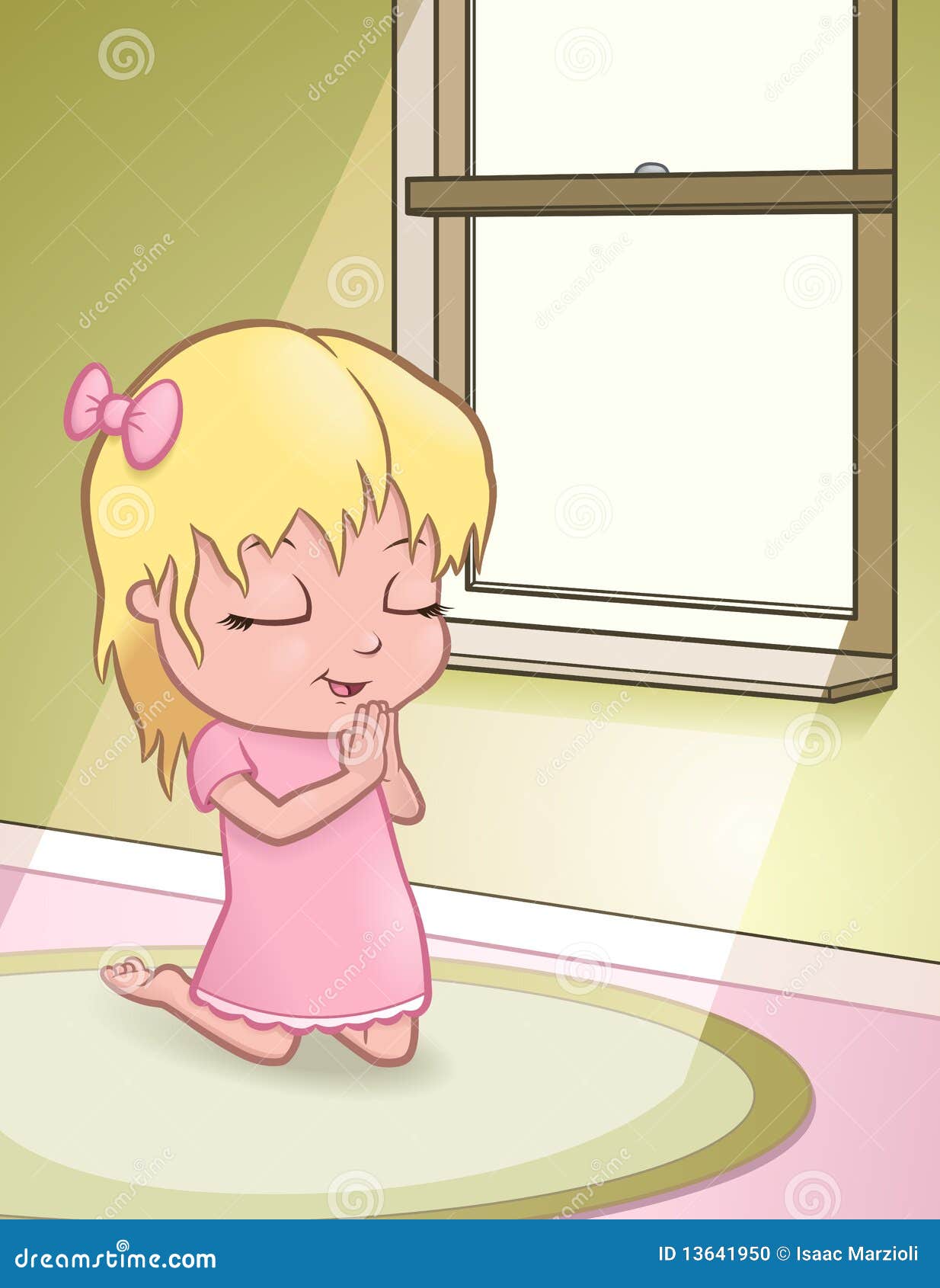 Biddend Meisje vector illustratie. Illustration of meisje - 13641950