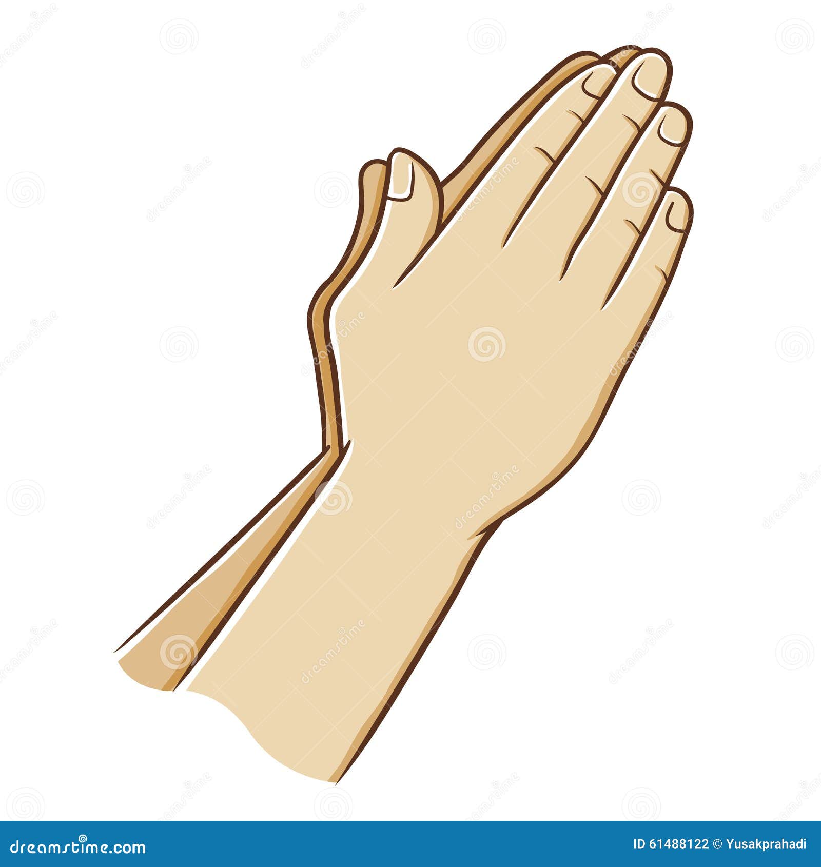 Biddende Hand Vectorillustratie Vector Illustratie - Illustration of ...