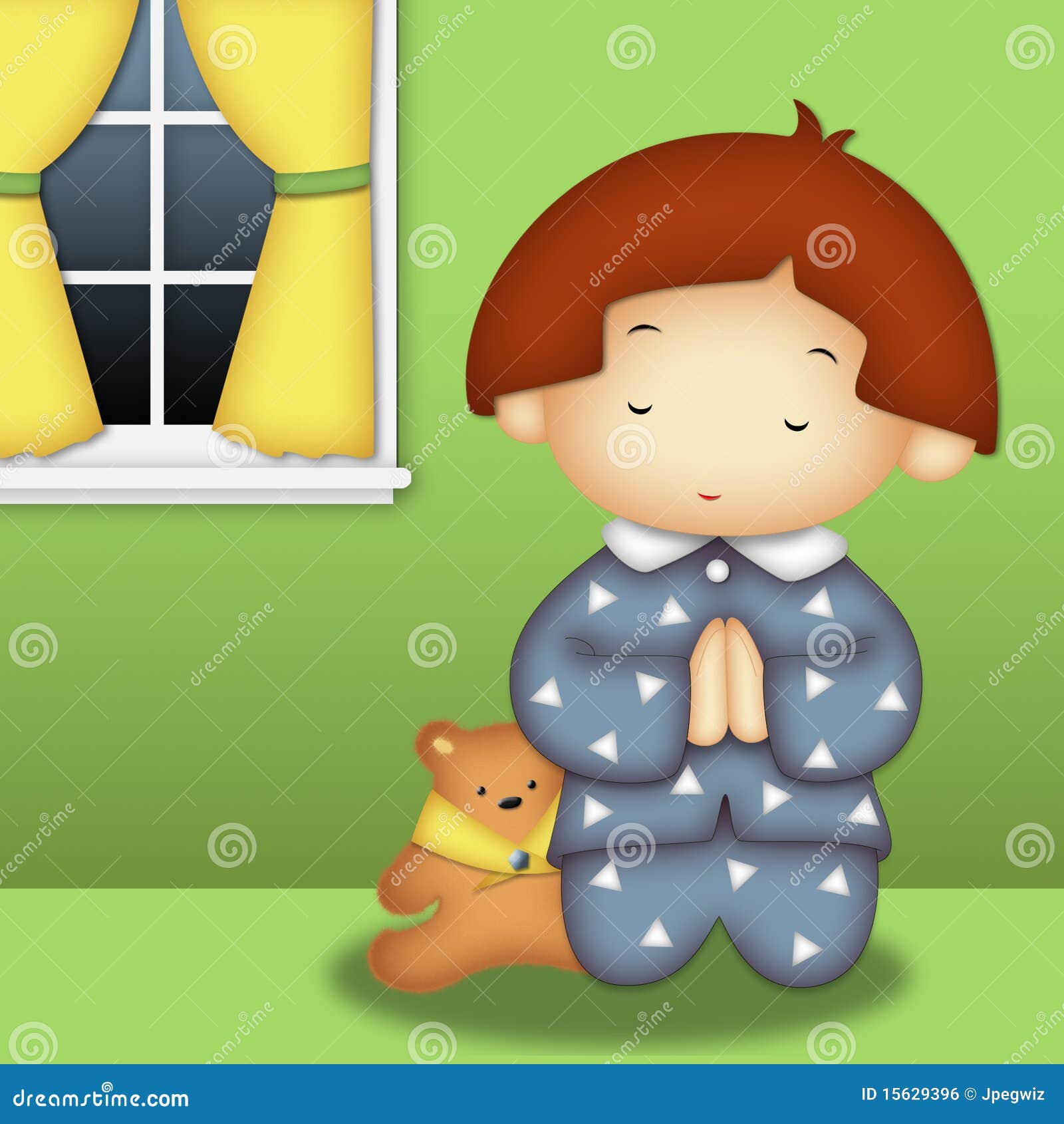 Biddende Jongen stock illustratie. Illustration of christendom - 15629396