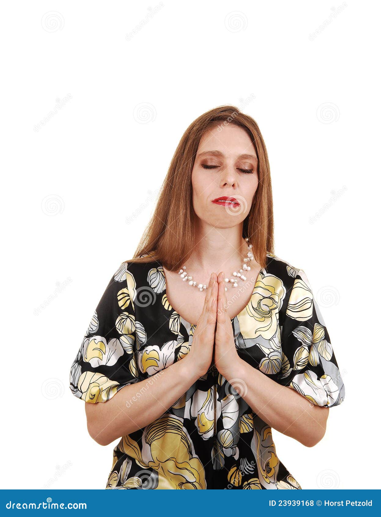 Biddende vrouw. stock foto. Image of gebed, portret, ziel - 23939168