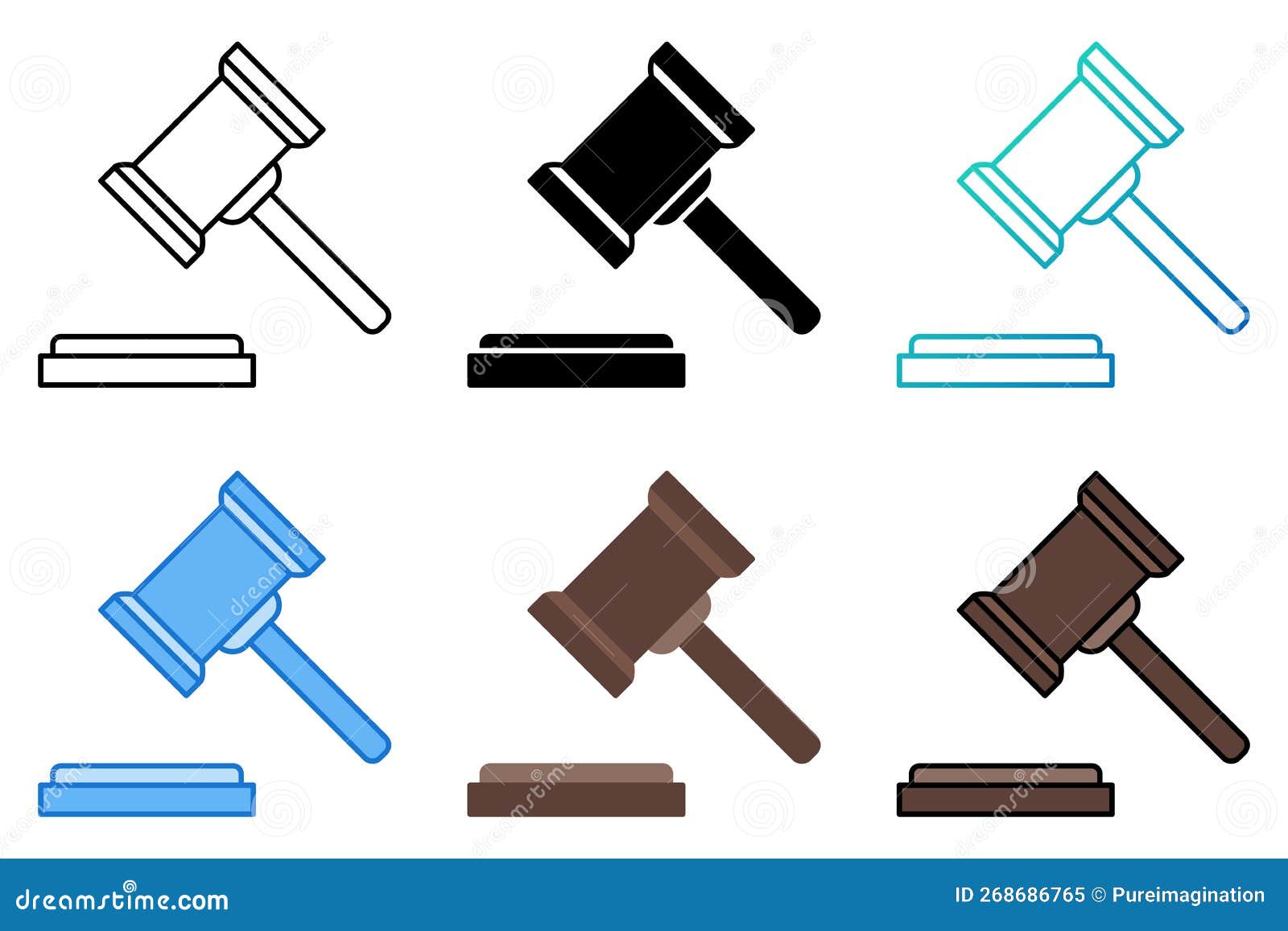 Bidding Hammer in Flat Style Isolated Stock Vector - Illustration of ...