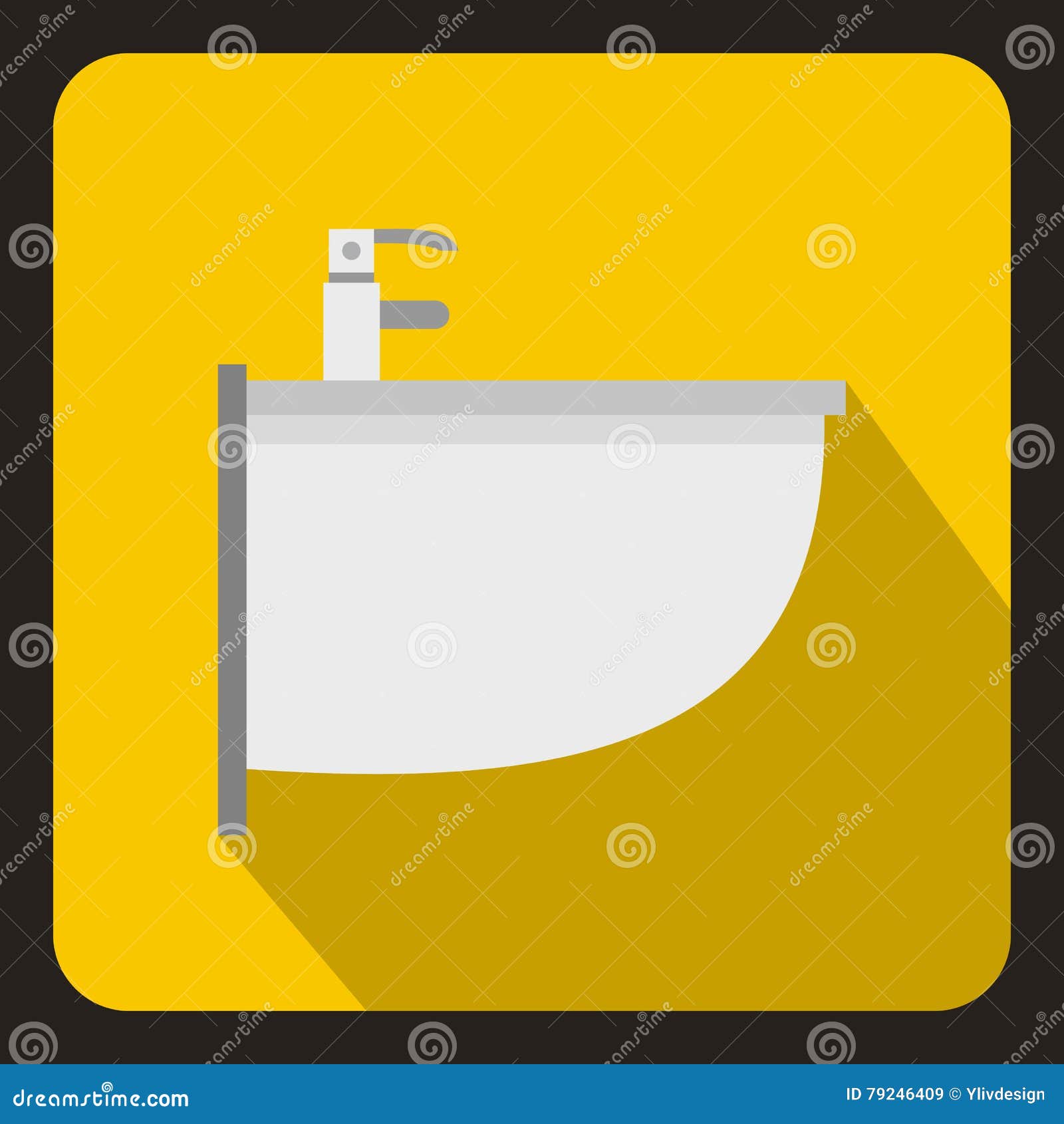 Bidet icon in flat style stock vector. Illustration of clean - 79246409