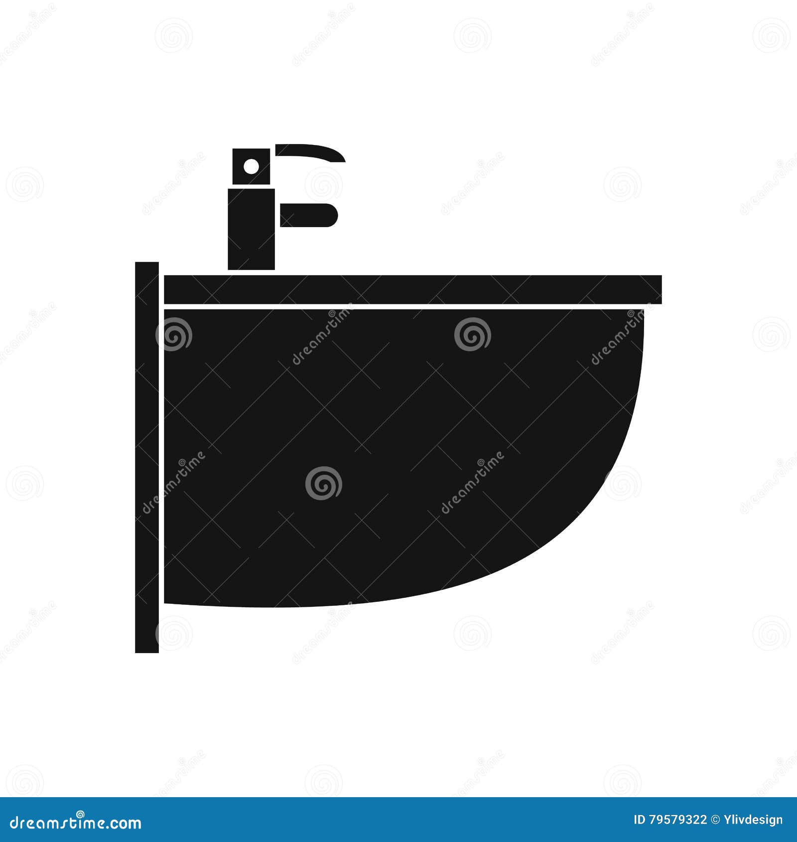Bidet icon in simple style stock vector. Illustration of bath - 79579322
