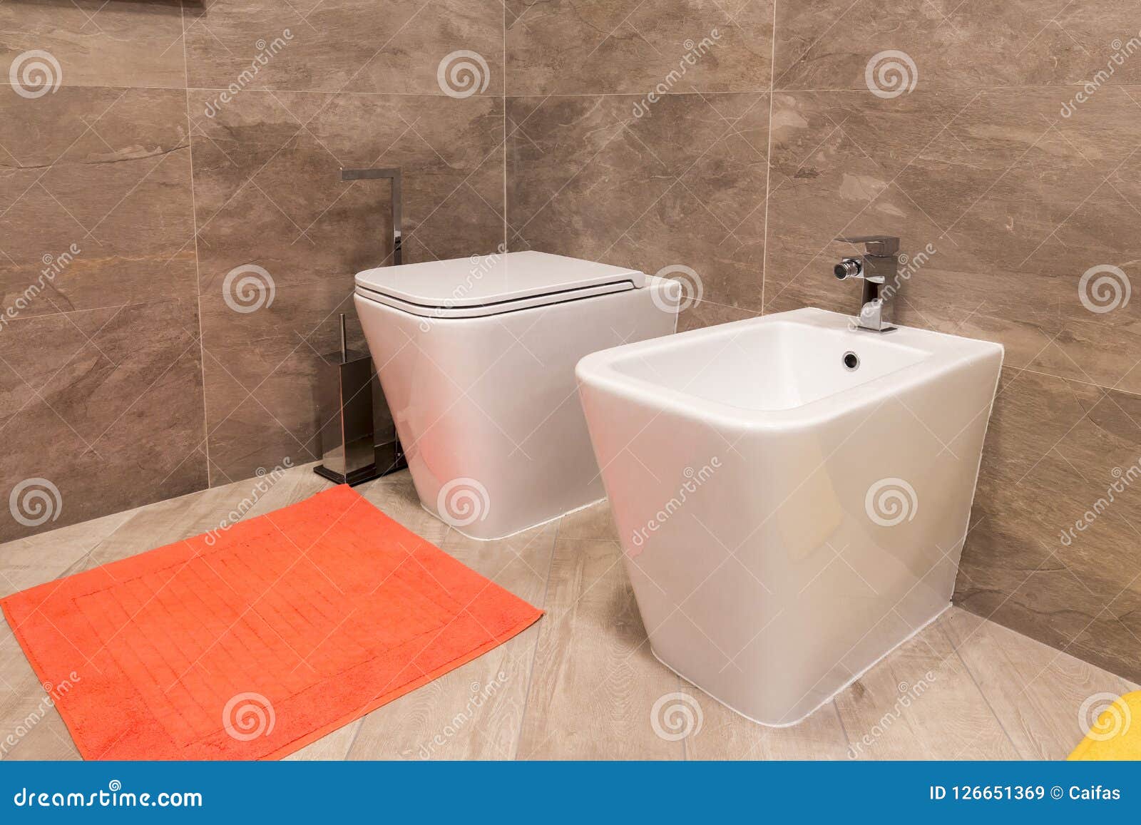 Bidet and Wc in the Bathroom Stock Image - Image of bathroom, vitreous ...