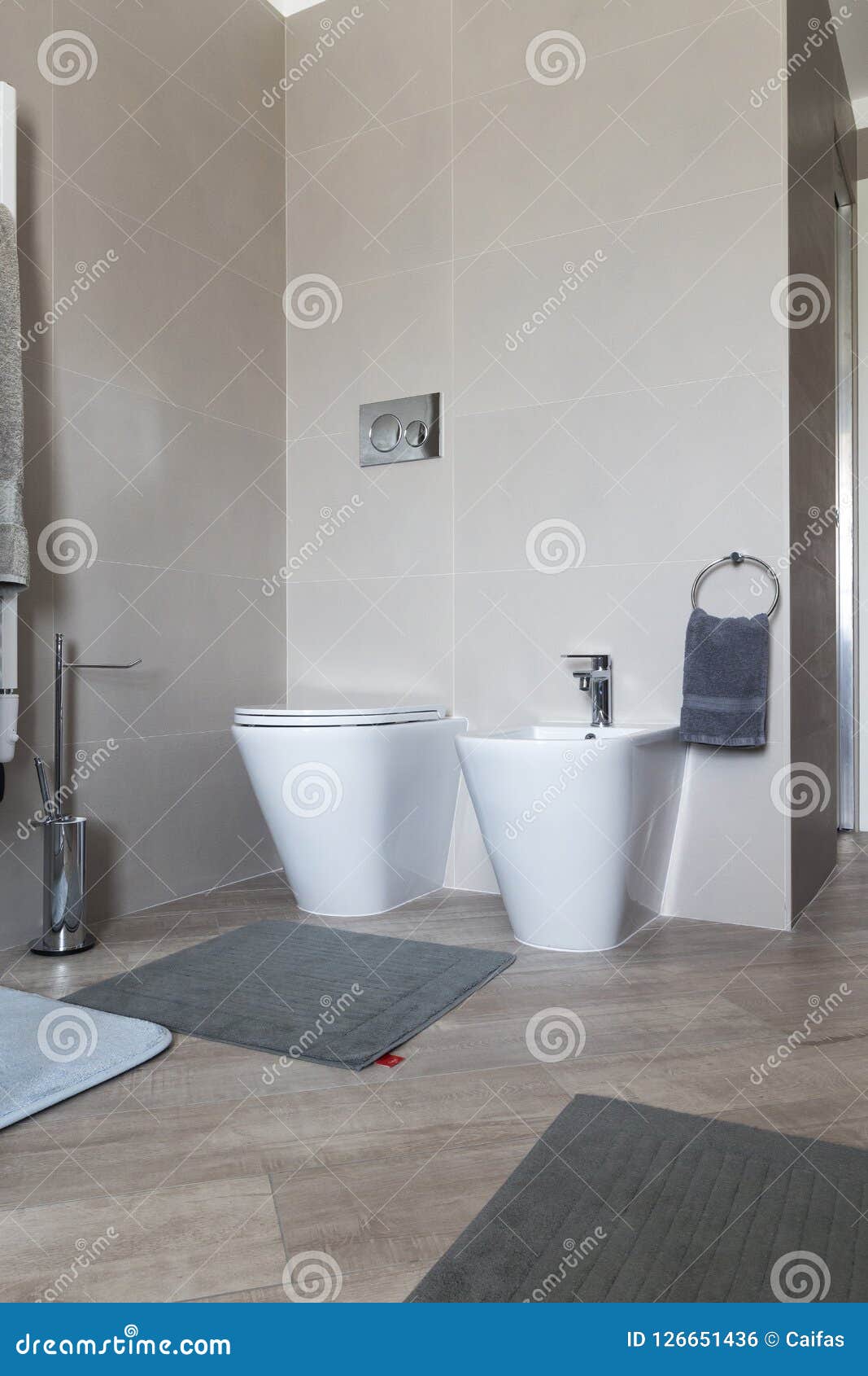 Bidet and Wc in the Bathroom Stock Photo - Image of bath, interior ...