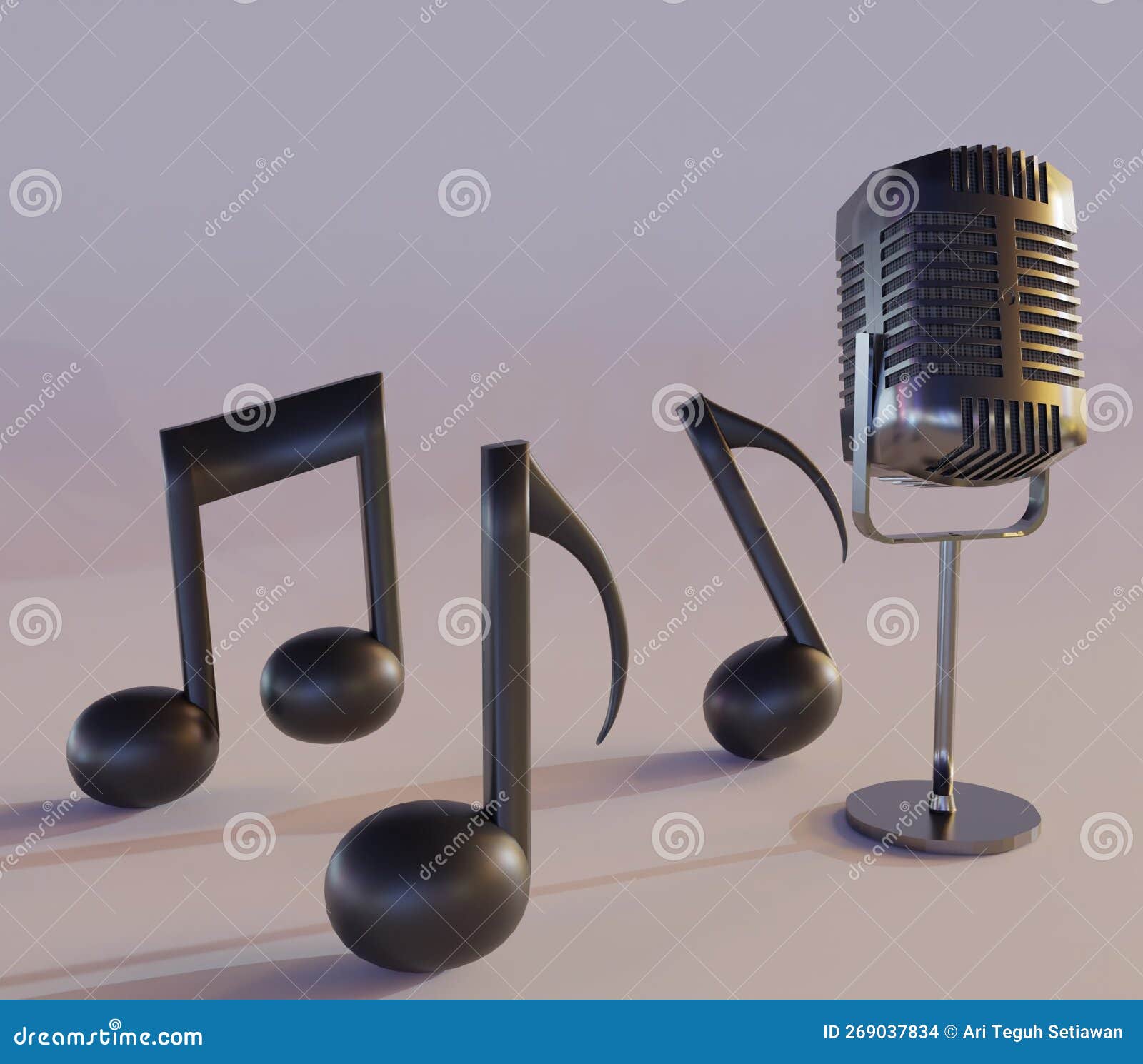 Bidirectional Microphone With Music Notes Royalty-Free Stock Image ...