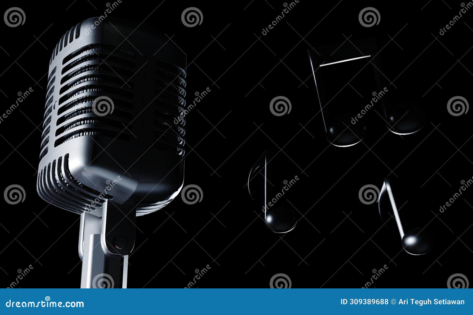 Bidirectional Microphone With Music Notes Royalty-Free Stock Image ...