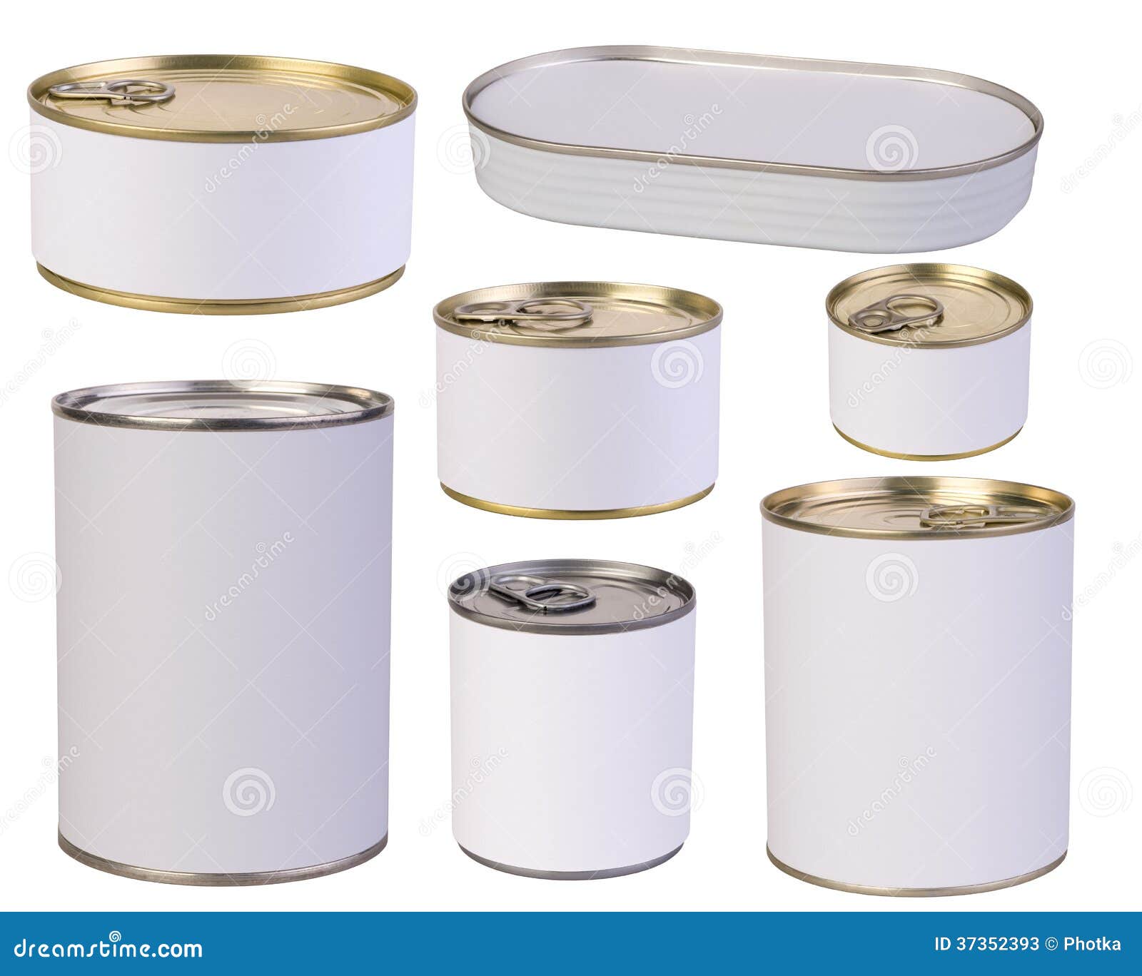 Bidons Avec Les Labels Vides Image stock - Image du vide, produit: 37352393