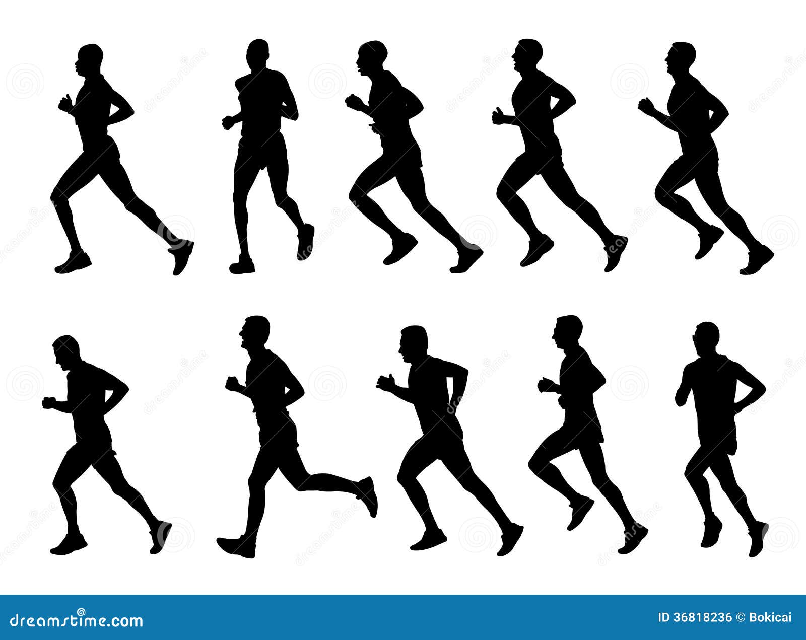 Biegacz sylwetki ilustracja wektor. Ilustracja złożonej z ruch - 36818236